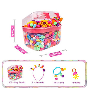 Pop Beads - 550+Pcs DIY Jewelry Making Kit for Toddlers 3,4,5,6,7,8 Year Old, Kids Snap Beads Set Art and Crafts Creativity Toys for Girls Birthday Gifts