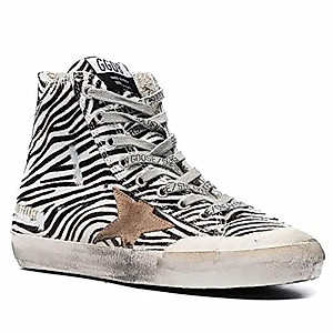 Golden Goose Francy Penstar Horsy Zebra Upper Suede Star Leather Heel Womens Distressed Sneaker GWF00114-F002628-81554-39