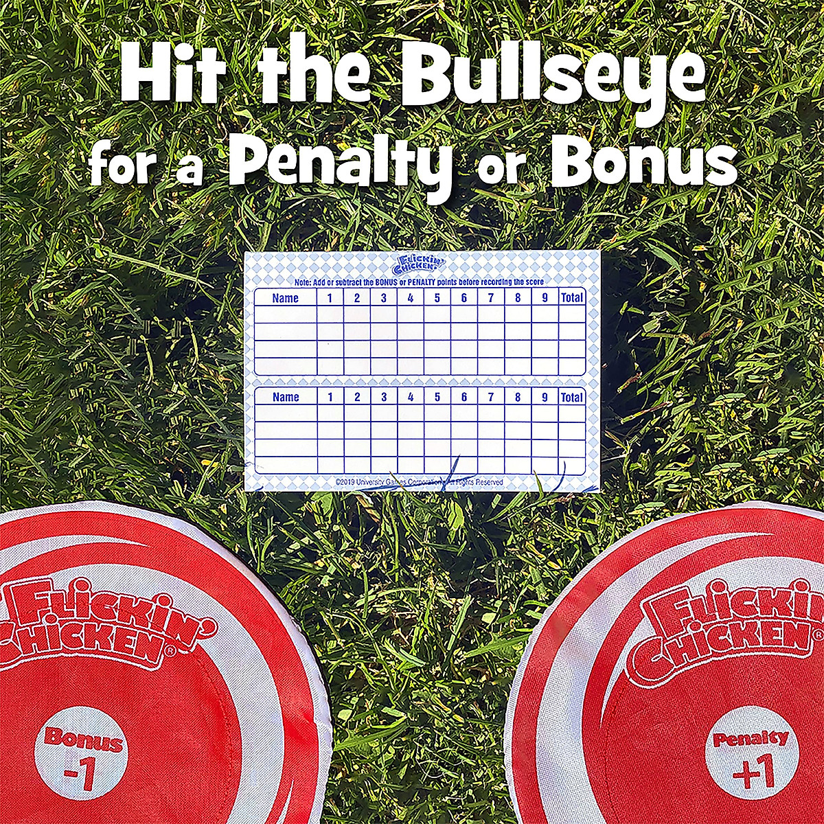 University Games | Flickin Chicken Indoor Outdoor Target Toss Game, The Go Anywhere Game for 2 or More Players Ages 6 and Up