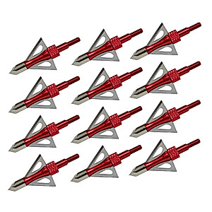 VKEDA 20 Inch Carbon Crossbow Bolts 12 Pack and 12 Pack Hunting Broadheads kit, Carbon Crossbow Arrows for Hunting and Outdoor Practice (Red)