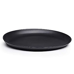 Maia Ming Designs | EVA Serving Platter | Black Matte Stoneware | Modern Tea Tray with Ergonomic Rim | Inspired by Eva Zeisel | Design Award