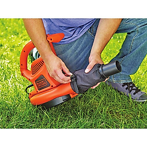 BLACK+DECKER Electric Leaf Blower, 7-Amp with Quick Connect Gutter Cleaner Attachment (LB700 & BZOBL50)