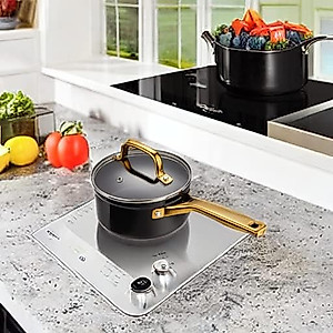 1.5 QT Enamel Black Sauce Pan with Lid, MSMK Designed Enamel Exterior Coating Withstand High Temperature And Fade Resistance, Pfoa Fre, Burnt Also Non Stick, Oven Safe, Dishwasher Safe…