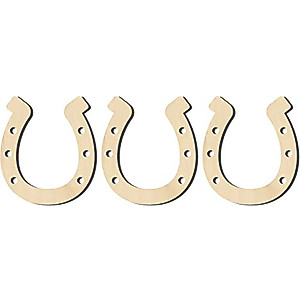 6" Horseshoe - 3 Pack - Wood Cutout Shape - DIY party craft - decorate