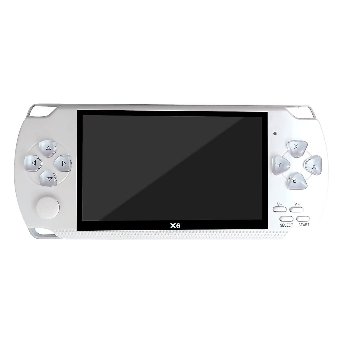 New 4.3" Full Color High-Speed Crisp TFT Widescreen Video Game Console Built-in 10000 Games, with Mini 5P USB, 3.5mm AUX Earphone Output/TV Output, TF Card Holder(White)