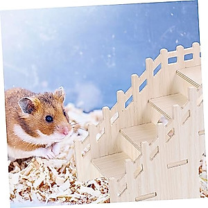 balacoo 3pcs Ladder Hamster Toy Wooden Hamster Ladder Hamster Platform and Ladder Critter Nation Wood Chinchilla Hideout Rat Hermit Crab Climbing Toys Wood Ladder chew Training Ladder