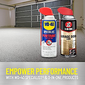 WD-40 Specialist Penetrant & 3-IN-ONE Garage Door Lube Combo Pack, Smart Straw Sprays 2 Ways, Fast-acting penetrant, Quick-drying garage lubricant, Penetrant and Garage Door Lube 11oz cans (Pack of 2)