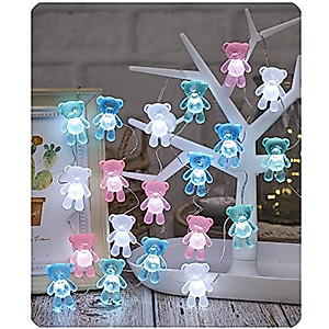 U.I STATION Teddy Bear Decor String Lights, Fairy Theme Decorations Lights for Party Decorations, 8.5ft 20 LEDs with Battery & USB Plug in for Christmas Bathroom Bedroom Camping Wedding Birthday Gift