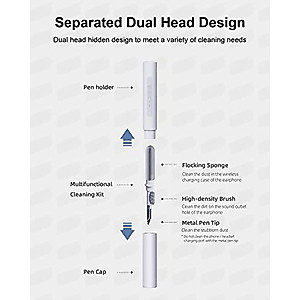 Hagibis Cleaning Pen for Airpods Pro 1 2 Multi-Function Cleaner Kit Soft Brush for Bluetooth Earphones Case Cleaning Tools for Lego Huawei Samsung MI Earbuds (White)