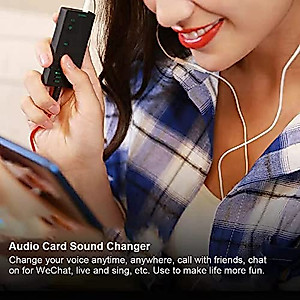 Voice Changer,Portable Mini Voice Changer Device,Voice Disguiser,Handheld Microphone Voice Changer Sound Effects Machine,4 Voice Changes(English Version) for Mobile Phone PC (Upgraded Appearance)…