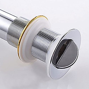 LMMDDP Flip Up Drain Stylish Swivel Style Stopper, Lavatory Vessel Sink Drains Size 36mm without Overflow Copper Finished (Size : Without Overflow)