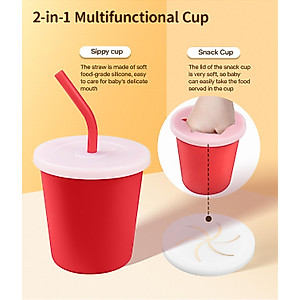 Baby Led Weaning Supplies, Silicone Feeding Set for Baby, Toddler Plates and Bowls Set with Suction, Baby Utensils Set with Adjustable Bib, Sippy Cup,Spoon and Fork, 6+ Months