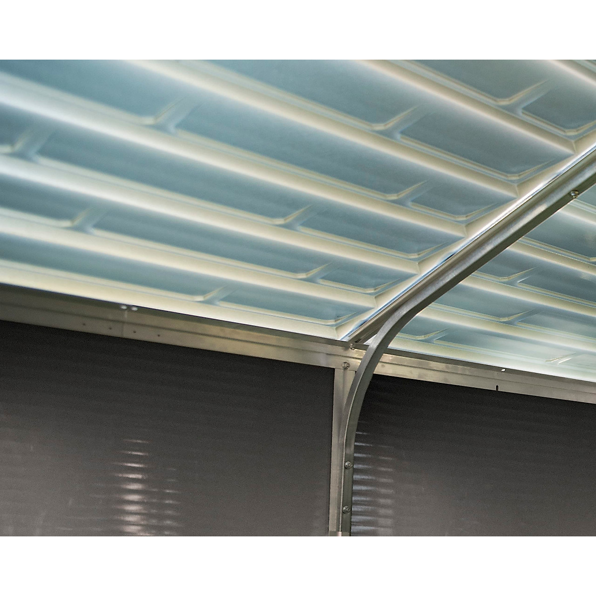 Palram - Canopia Rubicon Storage Shed, 8'x10' DIY Backyard Shed, Gray Polycarbonate Panels and Aluminum Frame, Sheds & Outdoor Storage for Lawn Mower, Bike, Garden Tools, Outdoor Storage Box Shed