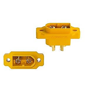 MOOKEENONE 5X Plastic+Metal XT60E1-M Mountable XT60 Male Plug for RC Drone FPV Racing Fixed Boat
