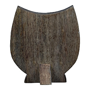 Foreside Home & Garden White Handcarved Wood Owl Figurine FDAD09858, Natural