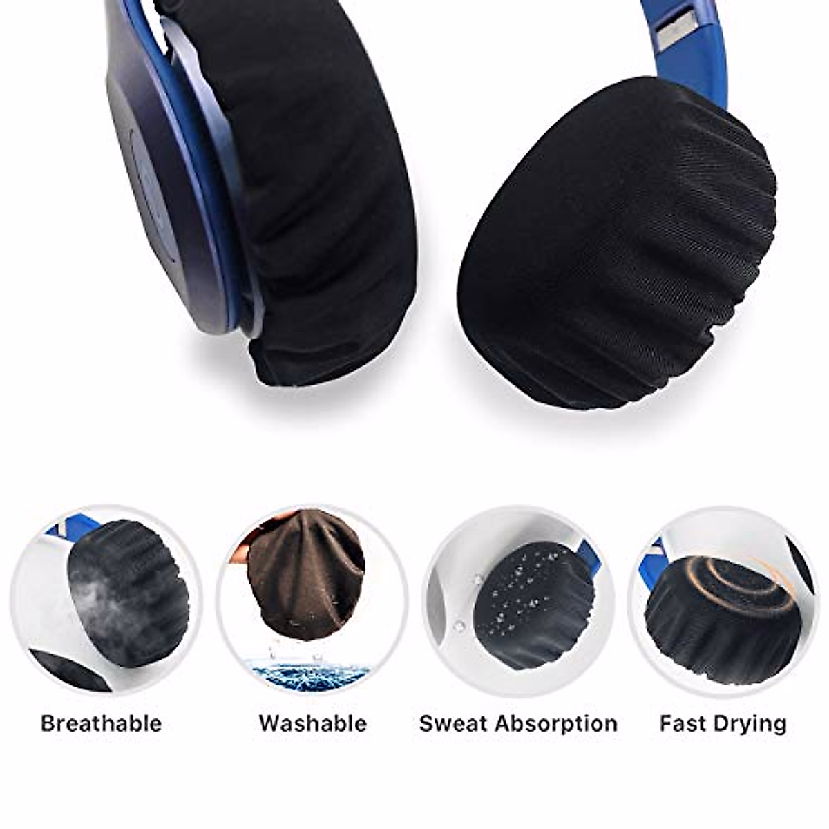 Aleicx 2 Pairs Washable Sanitary Earpads Headphone Covers Compatible/Replacement for Bose Noise Cancelling 700 (NC700)/QC45/35/25 Headphones Ear pad, Earcup Good for Gym, Training, Gaming