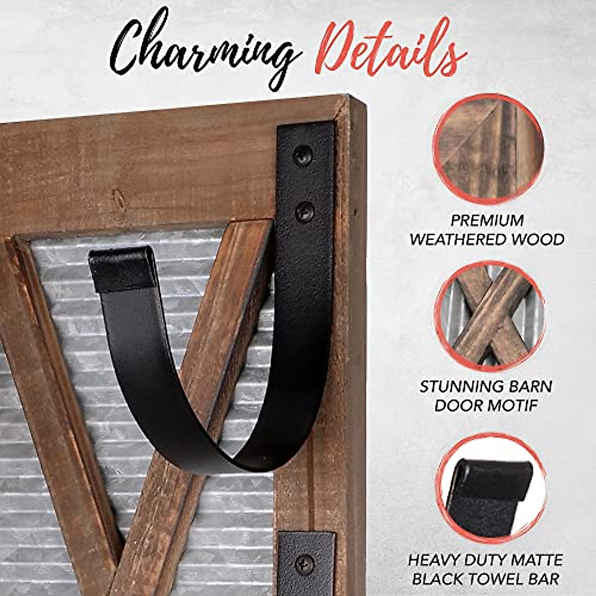 Autumn Alley Farmhouse Towel Holder, Rustic Wine Rack, Rolled Towel Rack, and Wine Holder for Farmhouse Bathroom Accessories Décor, Wall Mounted Towel Rack, Rustic Brown