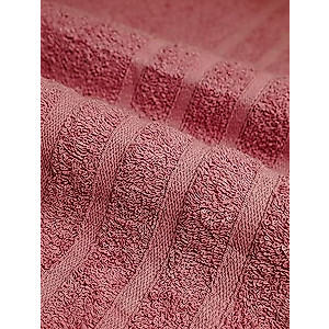 Textila Pink Bath Towels Pack of 6-24x48 inch Cotton Terry Towels for Bathroom Highly Absorbent, Soft Feel, Quick Dry, Lightweight Bath Towels for Shower, Pool, Gym, SPA, Hotel & Daily Use Towels