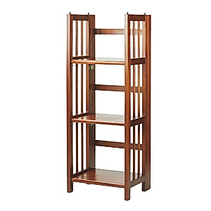 Casual Home 3-Shelf Folding Bookcase (14" Wide)-Mahagony