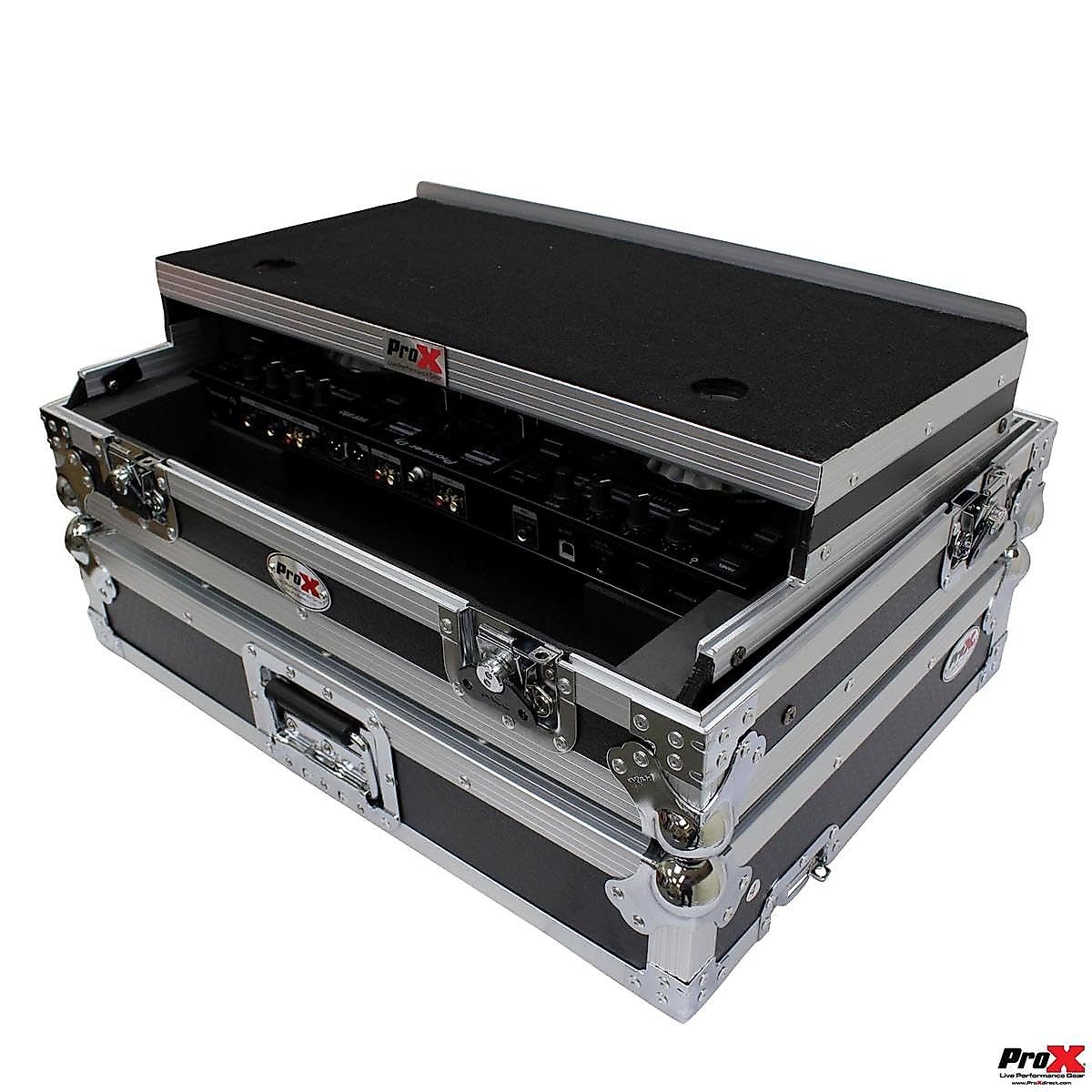 ProX XS-DDJSR2LT LED ATA Flight Case For Pioneer DDJ-SR2 DJ Controller with Laptop Shelf and LED