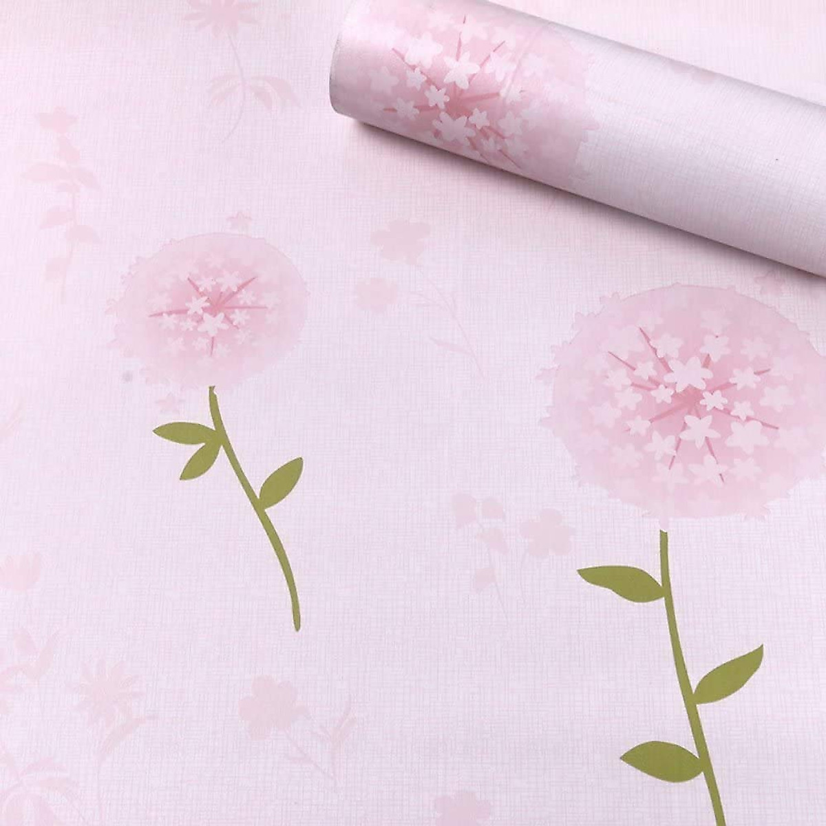 HOYOYO 17.8 x 78 Inches Self-Adhesive Liner Paper, Removable Shelf Liner Wall Stickers Dresser Drawer Peel Stick Kitchen Home Decor, Pink Rose