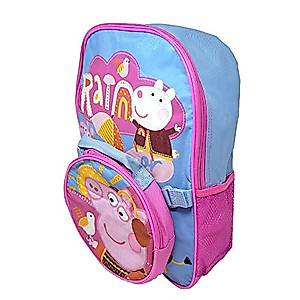 Fast Forward Peppa Pig 16" Backpack with Detachable Insulated Lunch Bag for Girls, Peppa Pig Backpack for Girls