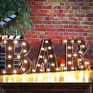 LED Marquee Letter Lights Black Alphabet Light Up Sign for Wedding Home Party Bar Decoration Battery Powered Letter Decor-D