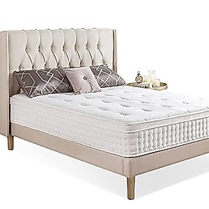 ZINUS 12 Inch Euro Top Pocket Spring Hybrid Mattress / Pressure Relief / Pocket Innersprings for Motion Isolation / Bed-in-a-Box, Queen