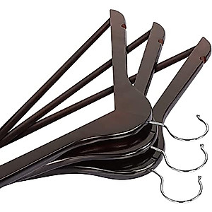 Utopia Home Premium Wooden Hangers 10 Pack - Durable & Slim Coat Hanger - Suit Hangers with 360-Degree Rotatable Hook - Wood Hangers with Shoulder Grooves (Brown Color)