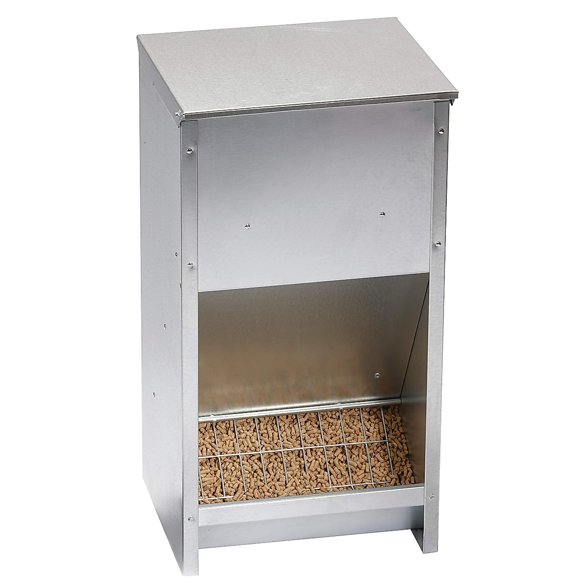 Little Giant® Large Steel Poultry Feeder | Galvanized High Capacity Poultry Feeder | 25 lbs