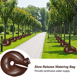 6 Pieces Tree Watering Ring Tree Watering Bag 15 Gallon 20 Gallon PVC Planting Water Bag Slow Release Drip Irrigation Ring Round Reusable Automatic Watering Bag for Trees Shrub Planting
