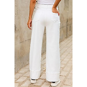 Astylish White Jeans for Women High Waisted Boyfriend Mom Stretchy Denim Pants Size 6