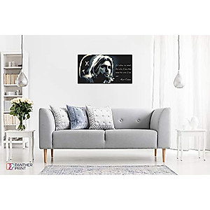 Panther Print, Large Canvas Wall Art, Nirvana Memorabilia, Kurt Cobain Rather Be Hated Quote, Print for Special Occasions (76x41cm)