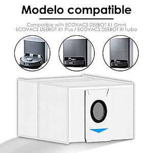 (10 Pieces) T20 OMNI Dust Bag Replacement Vacuum Bags for ECOVACS DEEBOT T20 OMNI, X1 OMNI, X1 PRO OMNI, T10 OMNI Robot Vacuum, Filter Bags Compatible With DEEBOT X1 OMNI Auto-Empty Station