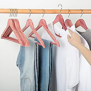 ROSOS Cedar Hangers for Closet 20 Pack, Wooden Hangers with Smooth Notches, Sturdy Cedar Wood Coat Hangers with 360 Rotating Hook Great for Refresh Closet