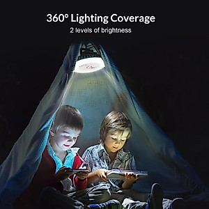 Portable Camping Fan with LED Lantern Womeyork USB Rechargeable Waterproof Tent Fan with Hanging Hook Magnet Survival Kits for Indoor Outdoor Hiking Car Office Desk Outdoor Emergency Power Outage-2 PC