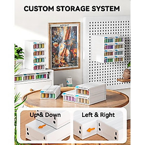 ARTDOT Diamond Painting Storage Containers, 4 Pack Stackable Bead Organizers with 128 Slots and Diamond Art Accessories and Tools for Beads Nail Pill Rhinestones Seed