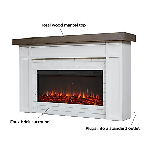 Cravenhall Landscape Electric Fireplace in White by Real Flame (5510E-W)