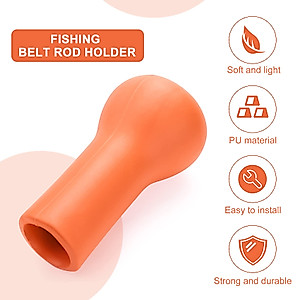 Pteanecay Rod Butt Cushion Fishing Cap,Floating Eva Foam Fishing Rod Cover for Large Fishing Rods (Orange)