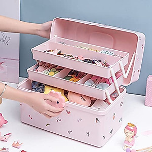 KVSERT Children's Hair Accessories Box Baby Head Rope Hairpin Rubber Head Jewelry Cute Jewelry Box-M