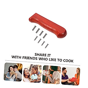 SEWACC Kitchen Knife Handle Replacement Wooden Grip No Hole Design Comfortable Sturdy Red Pear Wood Easy to Use