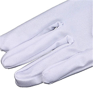 DreamHigh Women's Party Wedding 21" Long Satin Finger Gloves White