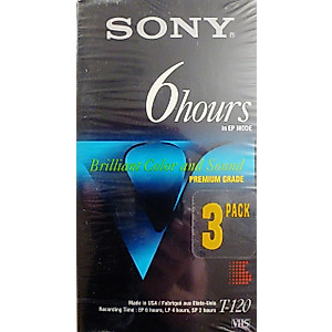 Sony Premium Grade T-120 VHS Tape - 3 Pack
