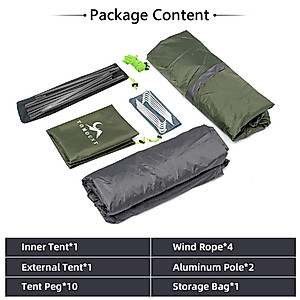 MC TOMOUNT Backpacking Tent 1 Person Waterproof Lightweight Double Layer Free-Standing Aluminum Pole for Outdoor Camping Hiking 4 Season