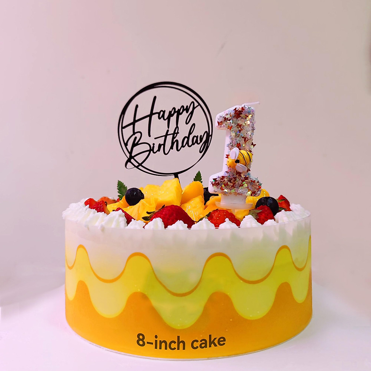 Bee Number 1 Candle Birthday Girl First 1 Cake Topper Birthday Candles Bees Cake Decorations Honey Bee Cupcake Toppers Happy Bee Day Decor