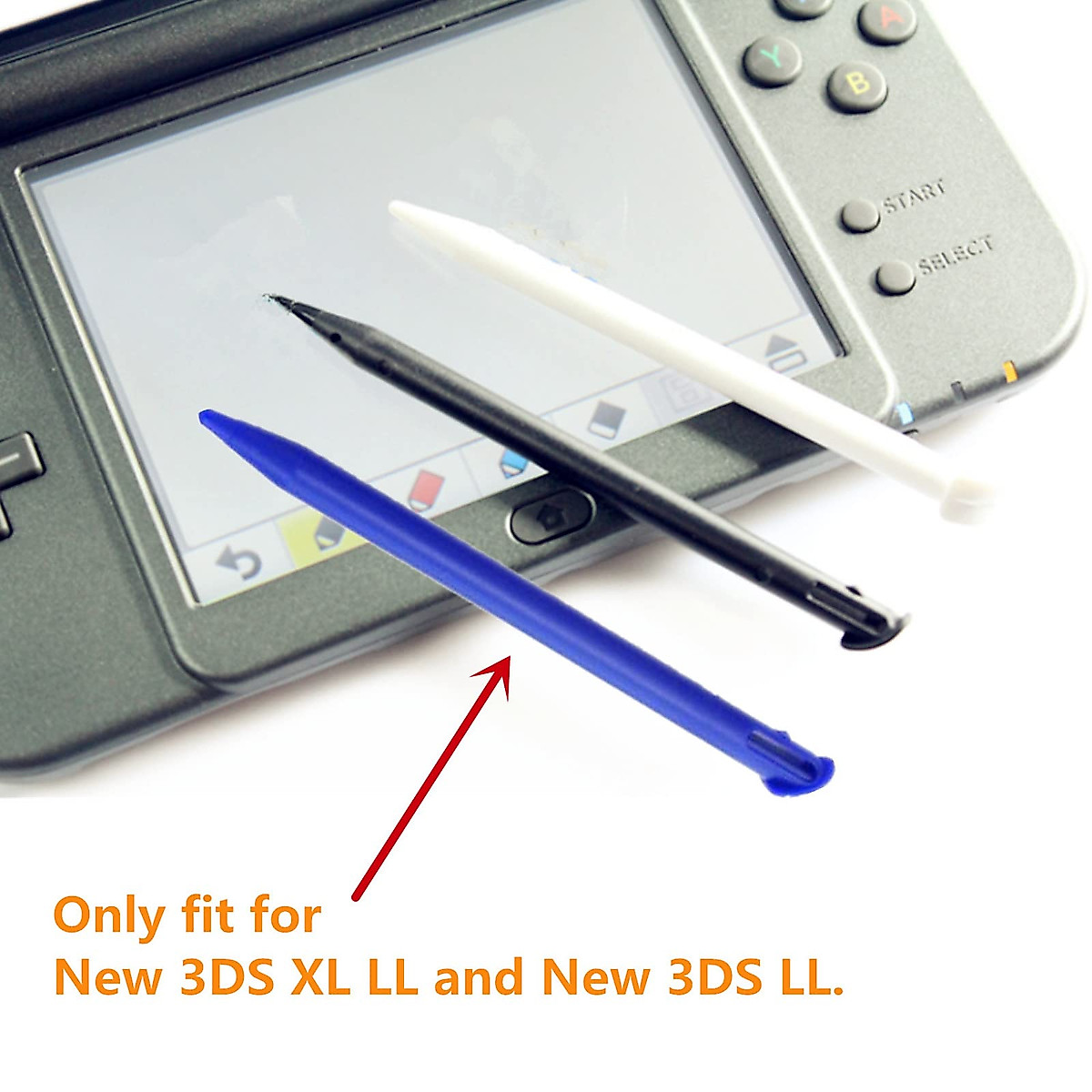 XHBTS 10 Pieces Plastic Replacement Touchscreen Stylus Pen, Compatible with Nintendo New 3DS XL, New 3DS LL (Black)