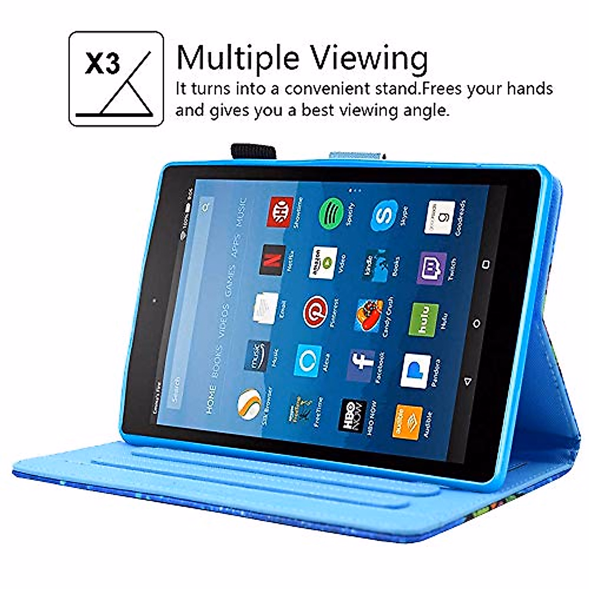 Case for Kindle fire HD 8 Old Model (Only Fit 2018 2017 2016, 8th/7th/6th Gen), Not Fit HD 8 2020 Tablet and HD 8 Plus, JZCreater Standing Case Cover with Auto Wake/Sleep, Purple Butterfly