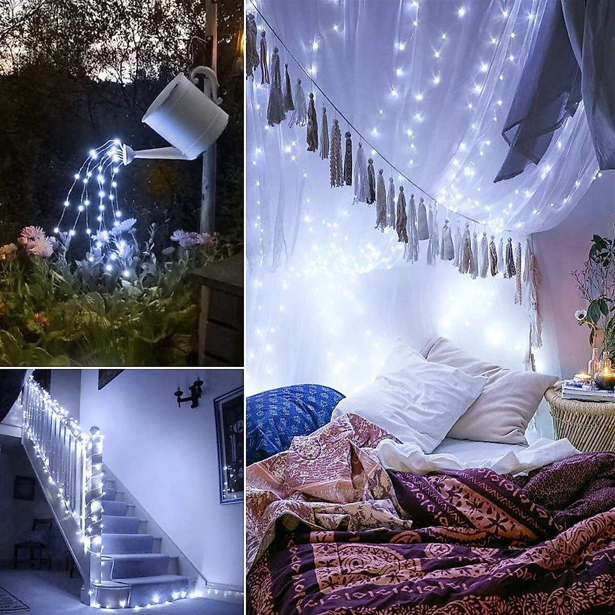 ZSMPY Fairy Lights LED Christmas Lights, Solar String Lights, Copper Wire Solar Garden Lights with 2 Modes, Waterproof Indoor/Outdoor Solar Lights for Tree, Garden, Home, Wedding, Party
