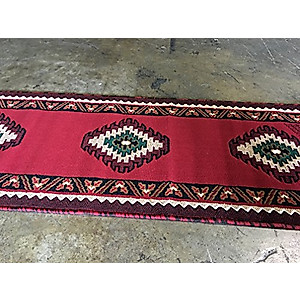 South West Native American Runner Area Rug Red Design D143 (2ft.x7ft.)