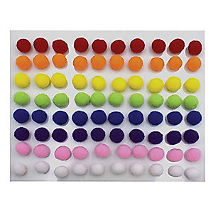 Creativity Street Self-Adhesive Poms, Assorted Colors, Set of 240, 5/8 in